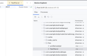 [Android] Device Explorer でファイルをのぞいてみた