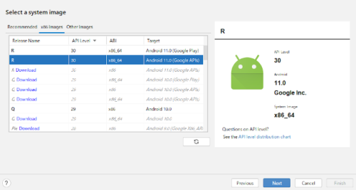 [Android] エミュレータ AVD Manager の設定
